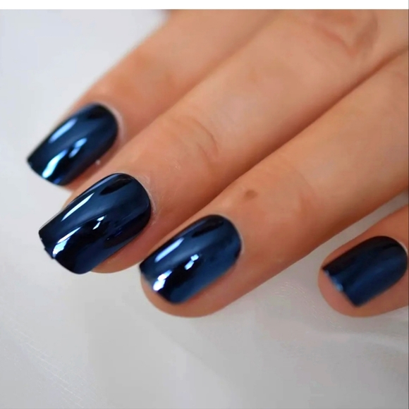 echiq | Makeup | Nwt Metallic Blue Press On Nails | Poshmark